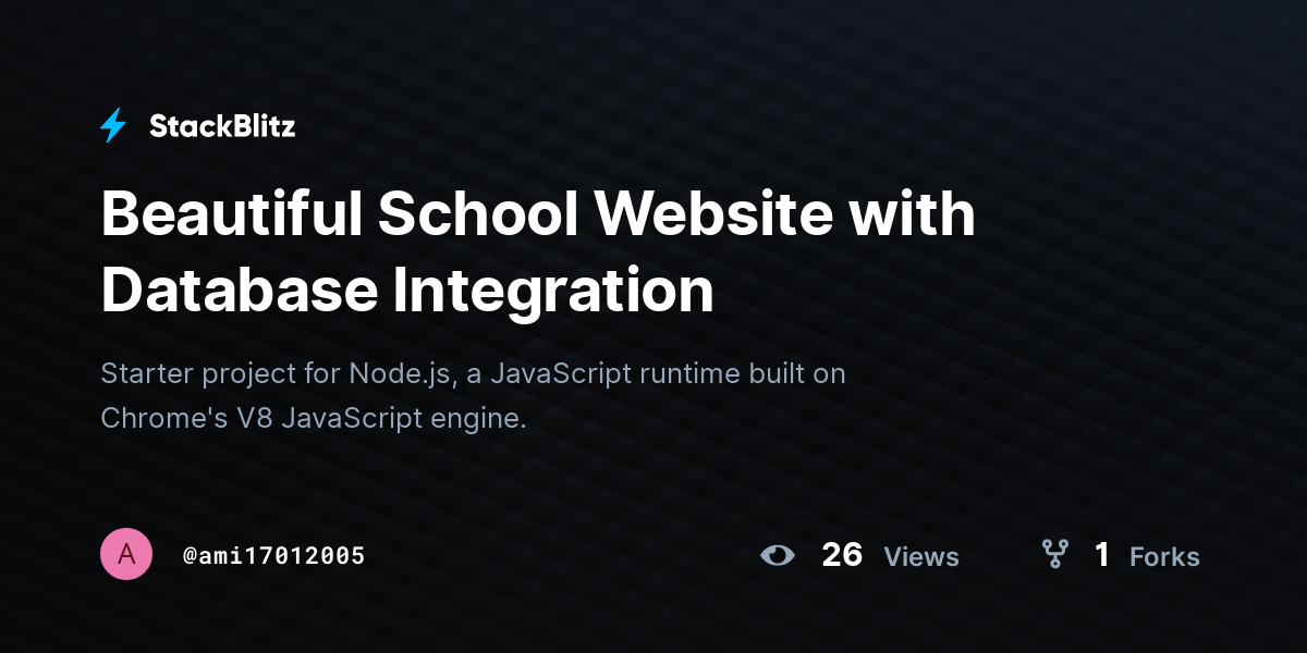 Beautiful School Website with Database Integration - StackBlitz