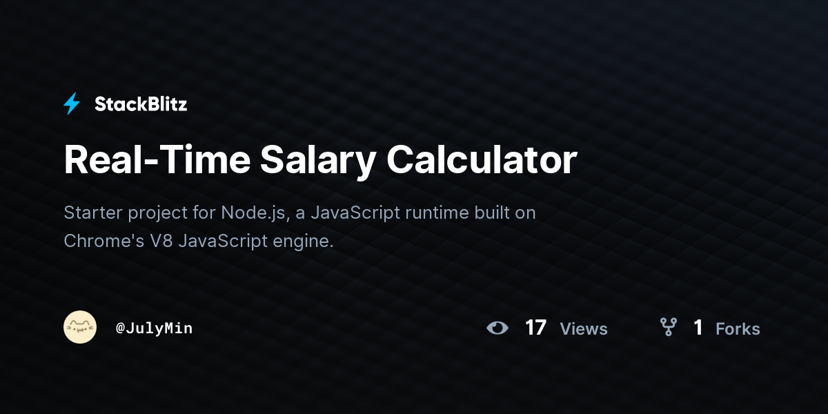 Real-Time Salary Calculator - StackBlitz