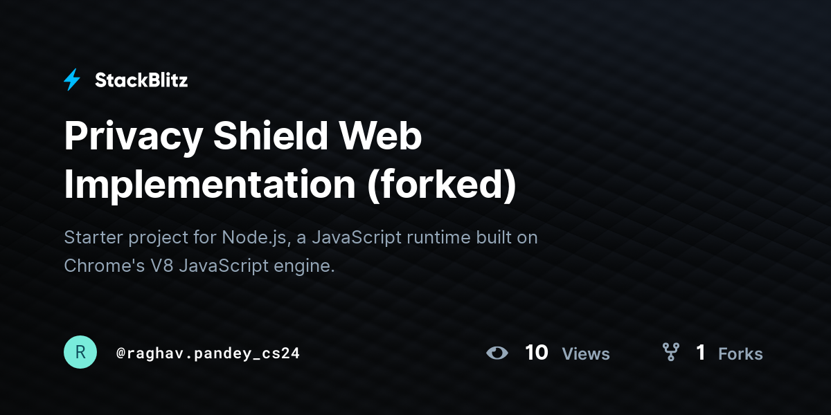 Privacy Shield Web Implementation (forked) - StackBlitz