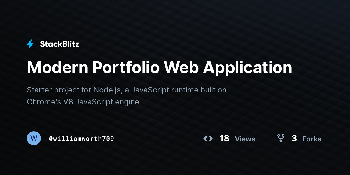 Modern Portfolio Web Application - StackBlitz