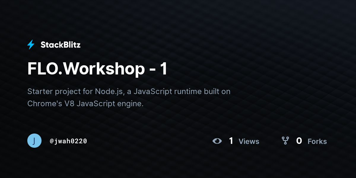 FLO.Workshop - 1 - StackBlitz