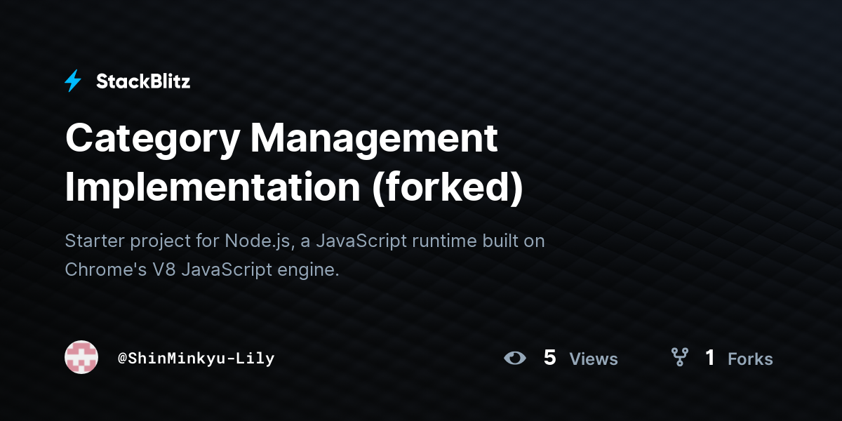 Category Management Implementation (forked) - StackBlitz