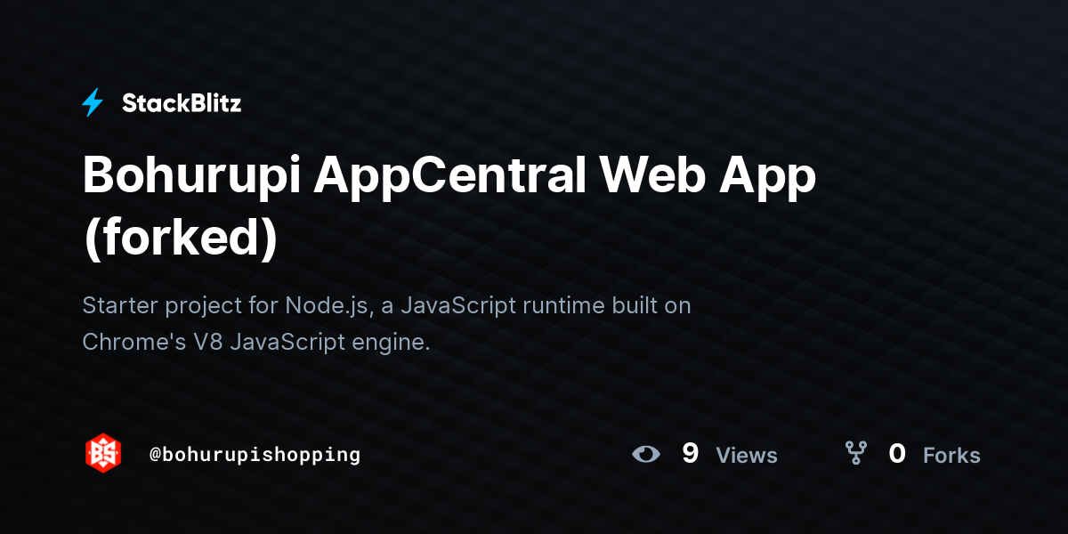 Bohurupi AppCentral Web App (forked) - StackBlitz