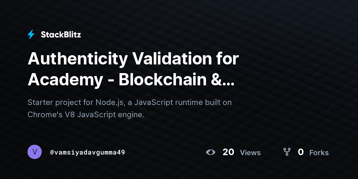 Authenticity Validation for Academy - Blockchain & Biometric Prototype ...