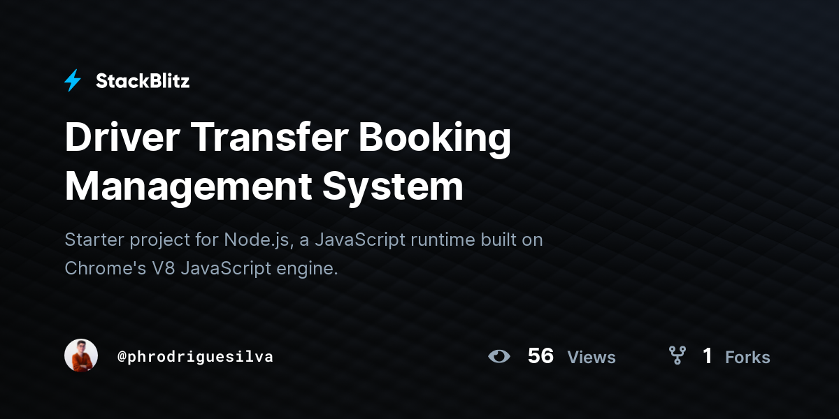 Driver Transfer Booking Management System - StackBlitz