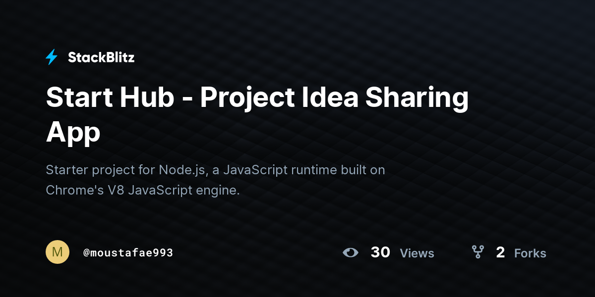 Start Hub - Project Idea Sharing App - StackBlitz