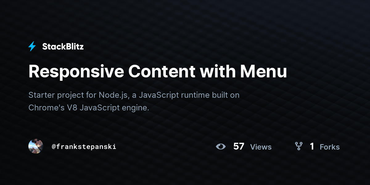 Responsive Content with Menu - StackBlitz
