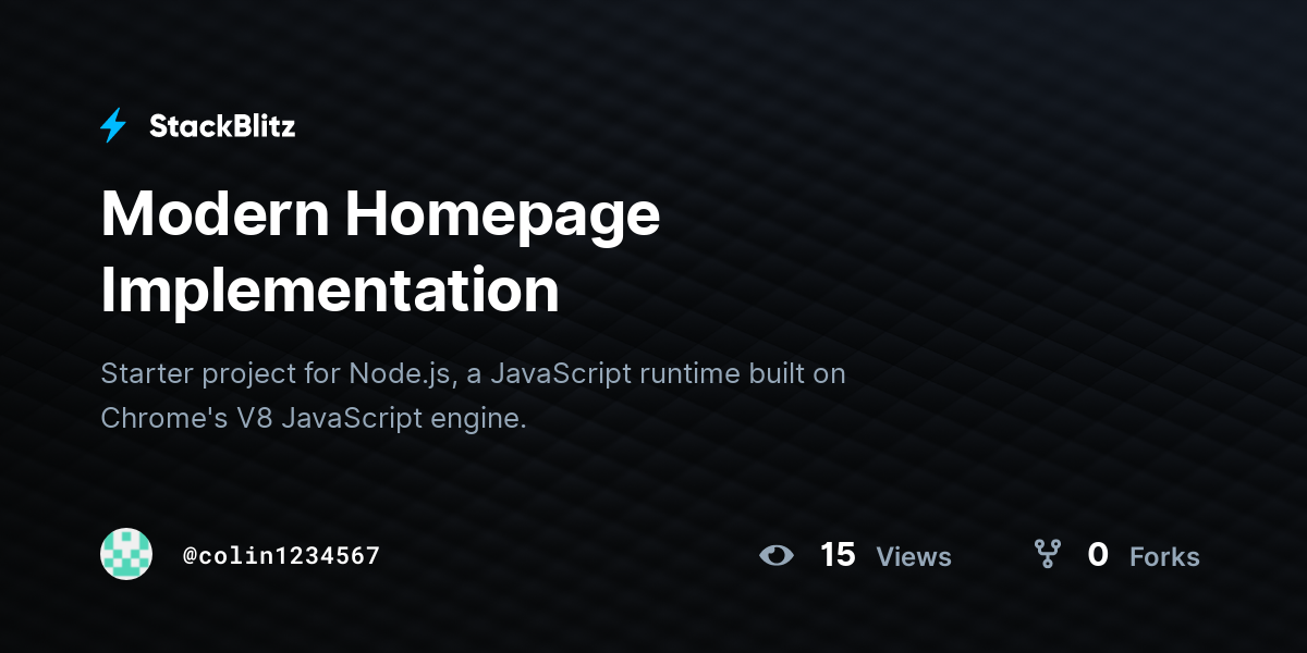 Modern Homepage Implementation - StackBlitz