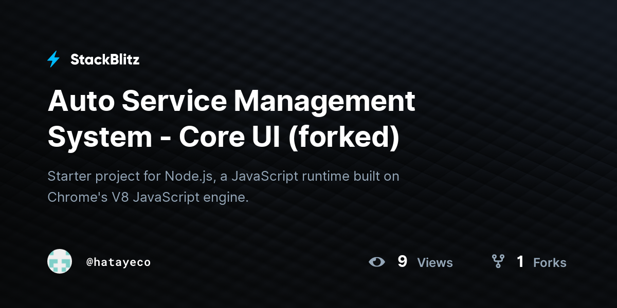 Auto Service Management System - Core UI (forked) - StackBlitz