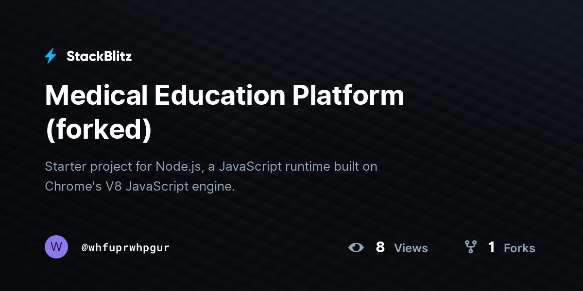 Medical Education Platform (forked) - StackBlitz