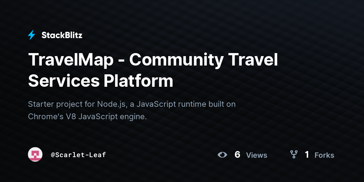 TravelMap - Community Travel Services Platform - StackBlitz