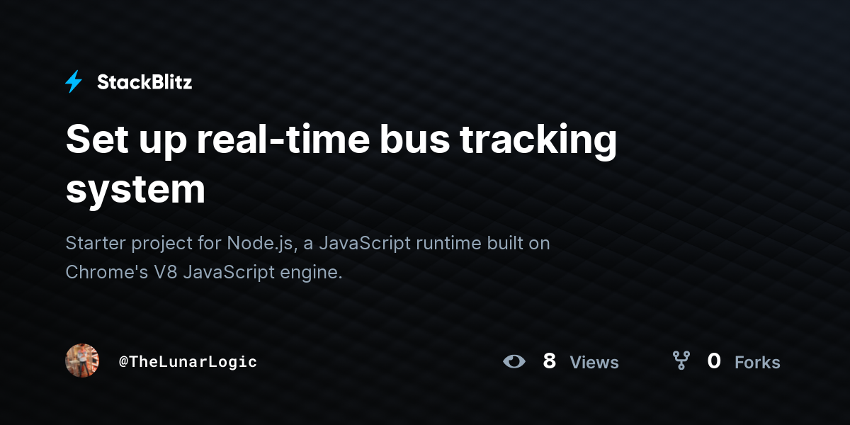 Set up real-time bus tracking system - StackBlitz