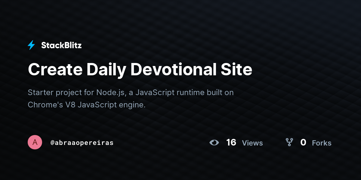 Create Daily Devotional Site - StackBlitz