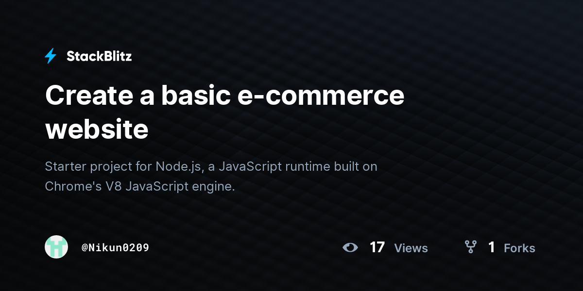 Create a basic e-commerce website - StackBlitz