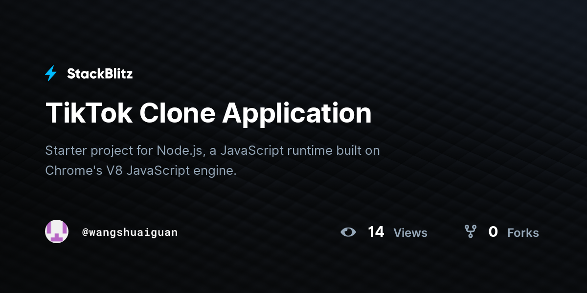 TikTok Clone Application - StackBlitz