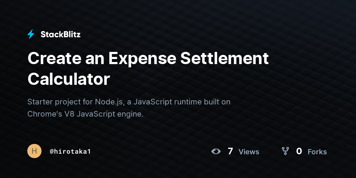 Create an Expense Settlement Calculator - StackBlitz