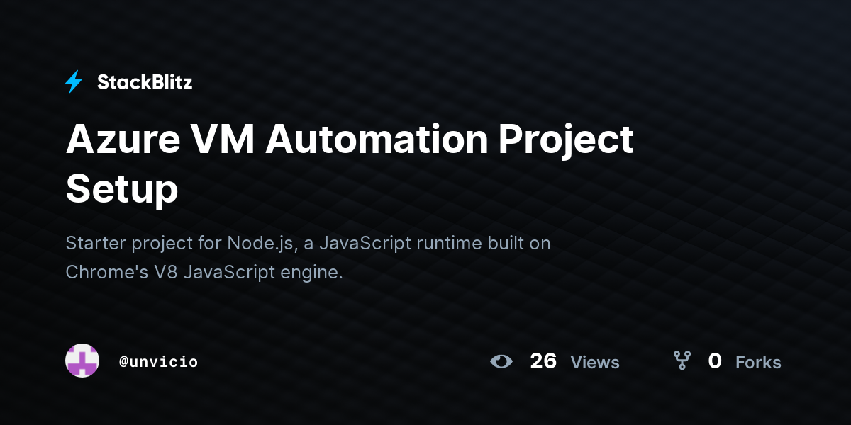 Azure VM Automation Project Setup - StackBlitz