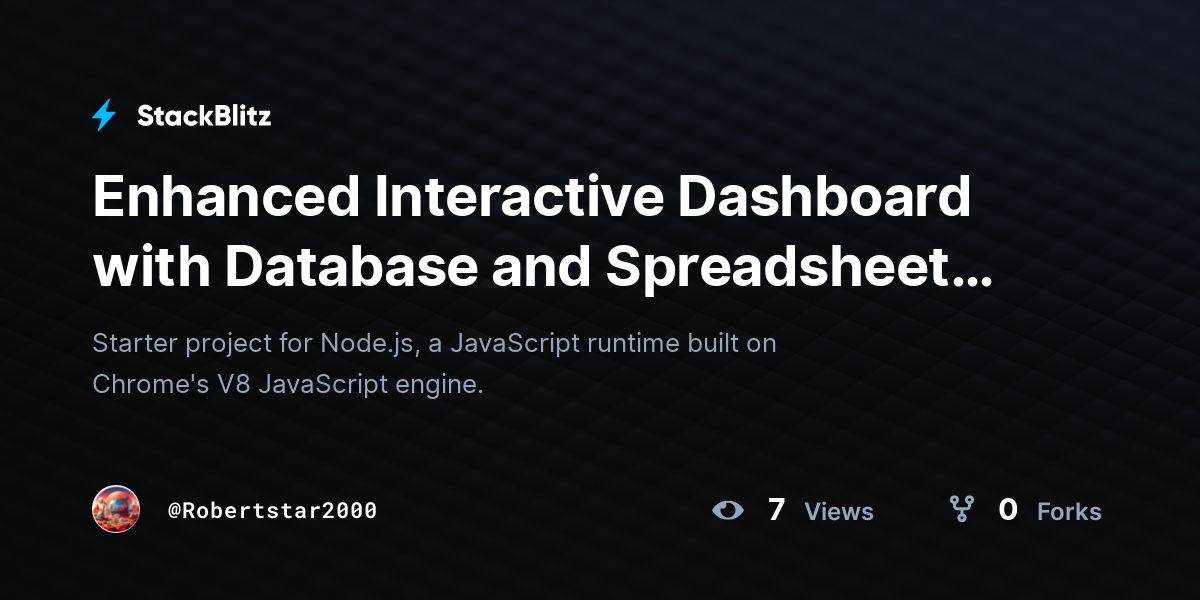 Enhanced Interactive Dashboard with Database and Spreadsheet UI (forked) - StackBlitz