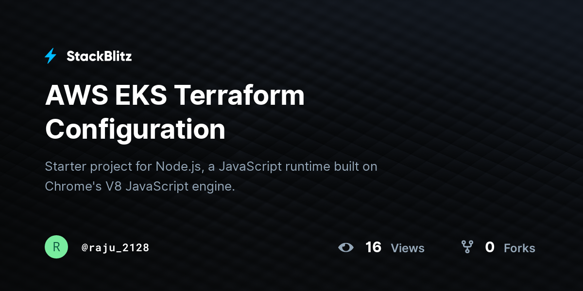 AWS EKS Terraform Configuration - StackBlitz