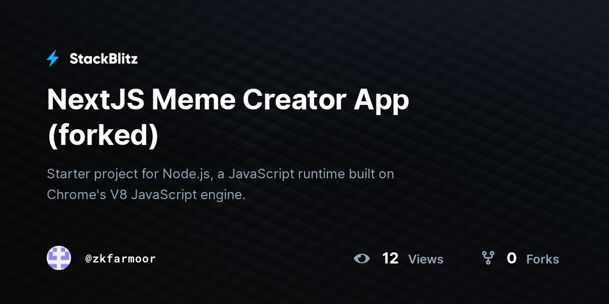 NextJS Meme Creator App (forked) - StackBlitz