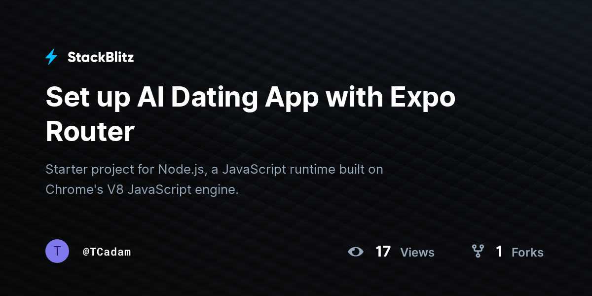 Set up AI Dating App with Expo Router - StackBlitz