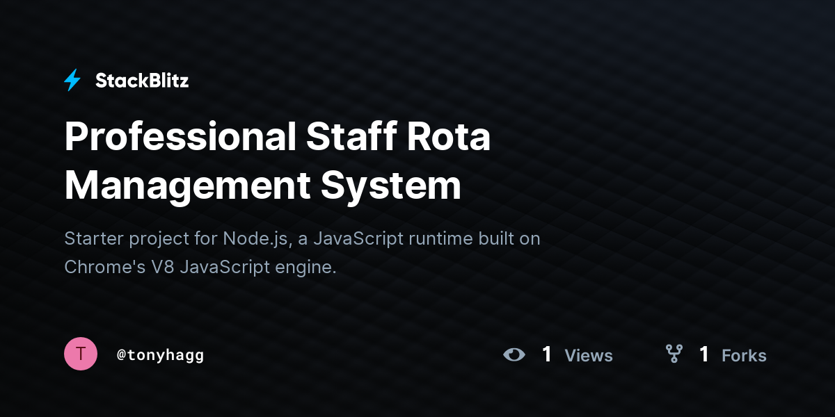 Professional Staff Rota Management System - StackBlitz