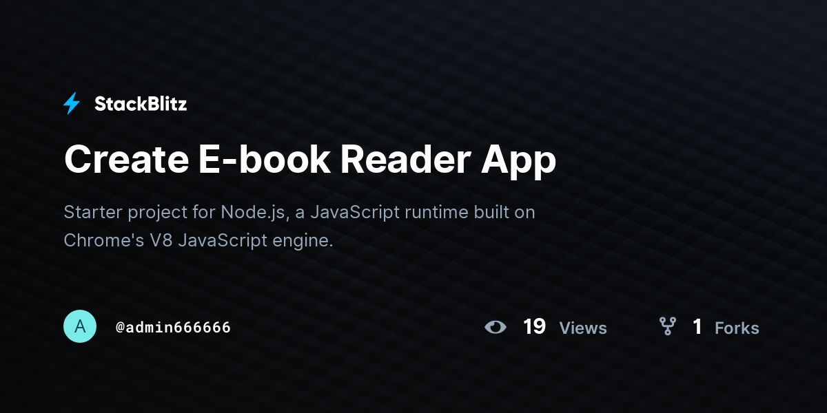 Create E-book Reader App - StackBlitz