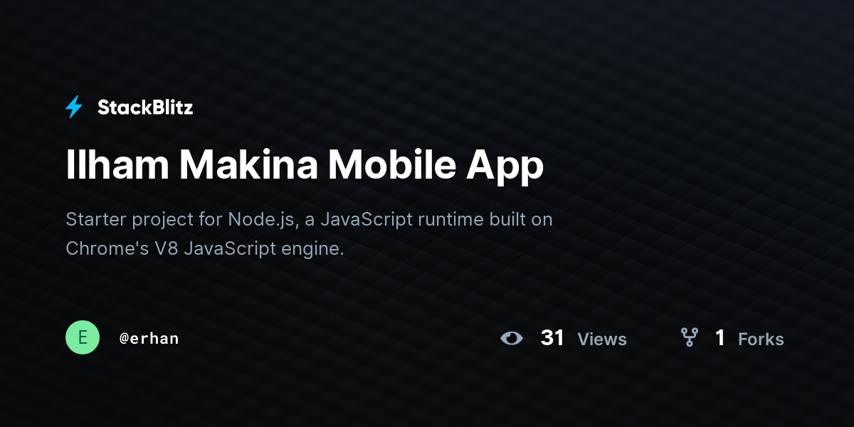 Ilham Makina Mobile App - StackBlitz
