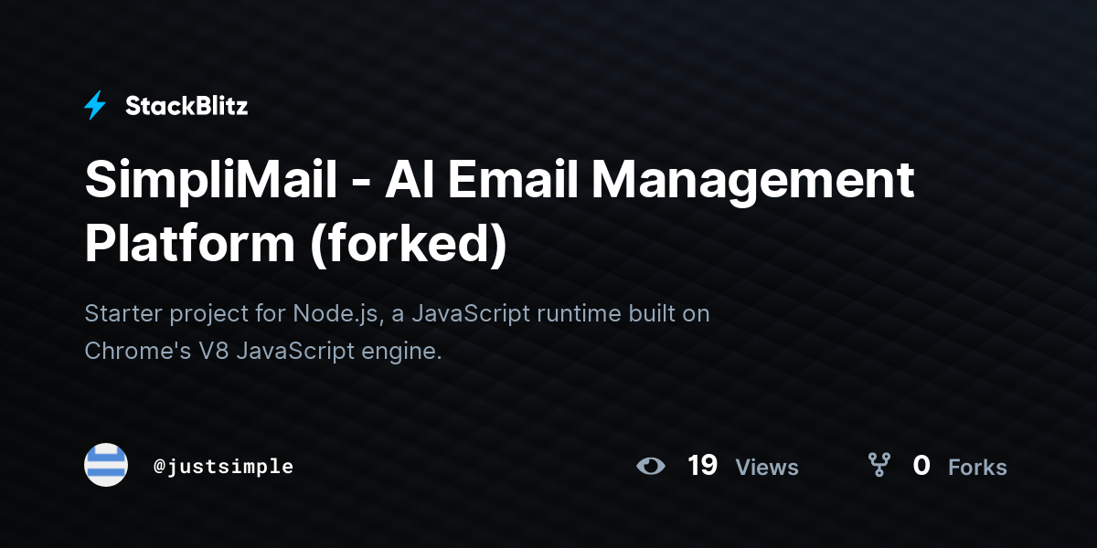 SimpliMail - AI Email Management Platform (forked) - StackBlitz