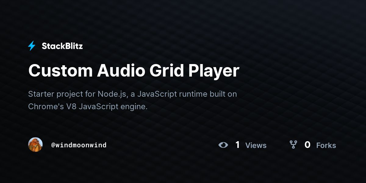 Custom Audio Grid Player - StackBlitz