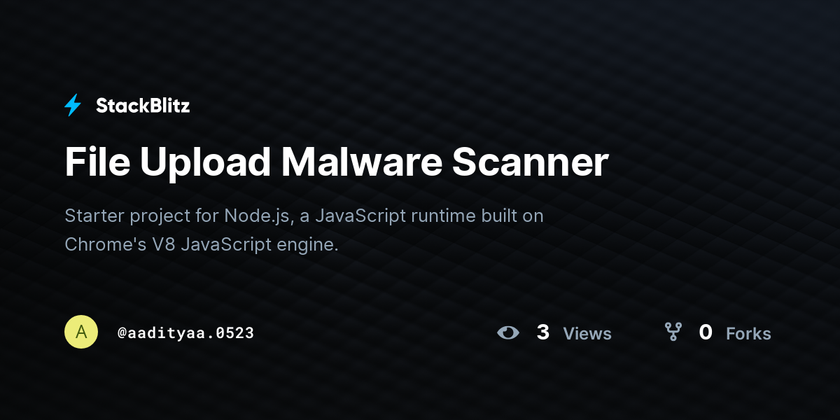 File Upload Malware Scanner - StackBlitz