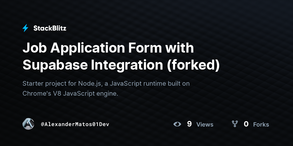 Job Application Form with Supabase Integration (forked) - StackBlitz
