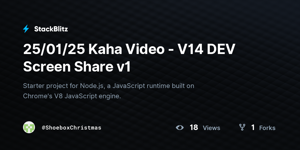 25/01/25 Kaha Video - V14 DEV Screen Share v1 - StackBlitz