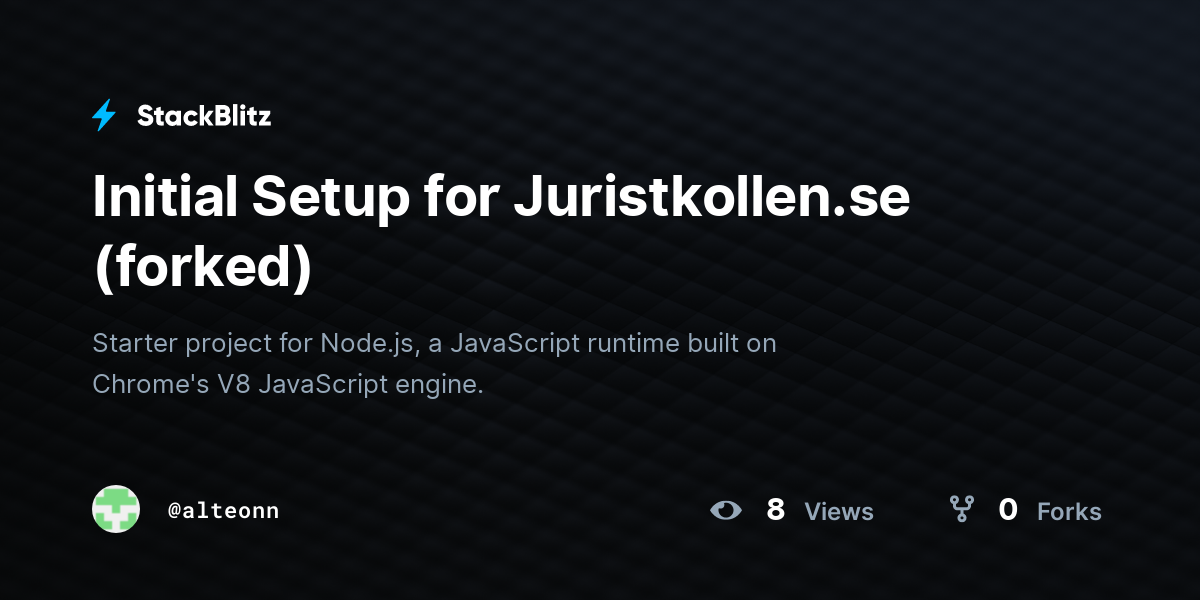 Initial Setup for Juristkollen.se (forked) - StackBlitz