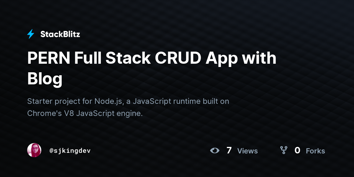 PERN Full Stack CRUD App with Blog - StackBlitz PERN Full Stack CRUD App with Blog - StackBlitz