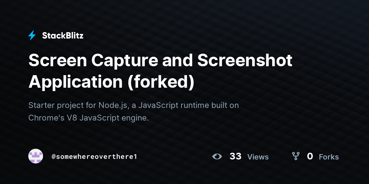 Screen Capture and Screenshot Application (forked) - StackBlitz
