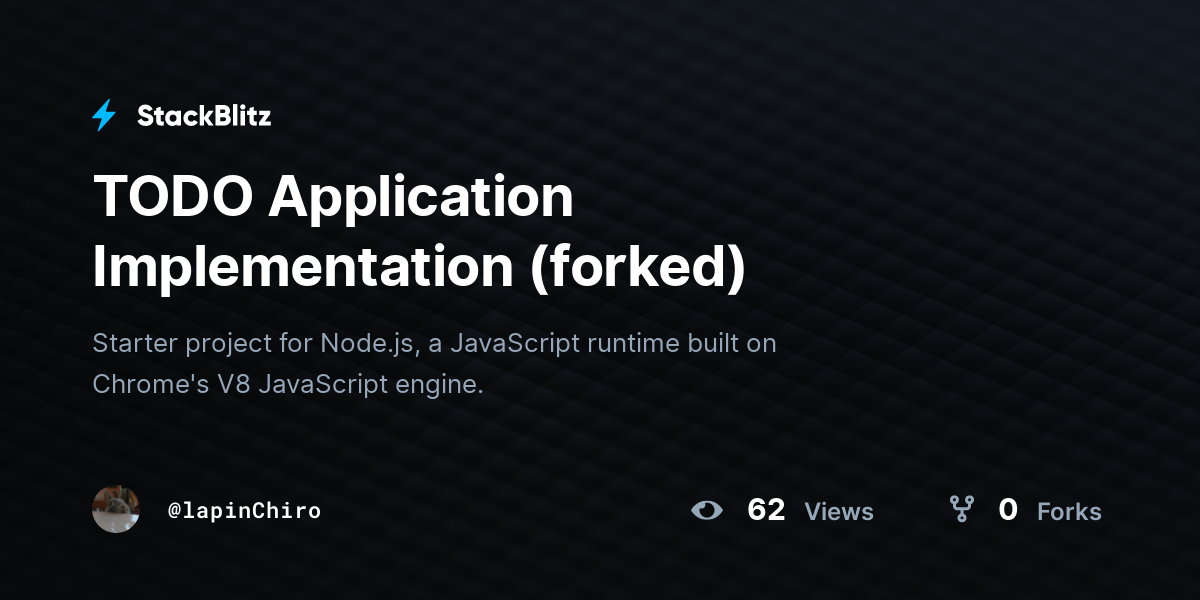 TODO Application Implementation (forked) - StackBlitz