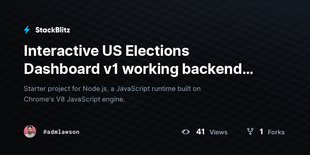 Interactive US Elections Dashboard v1 working backend (forked) - StackBlitz