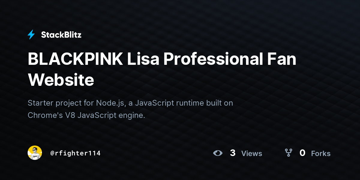 BLACKPINK Lisa Professional Fan Website - StackBlitz