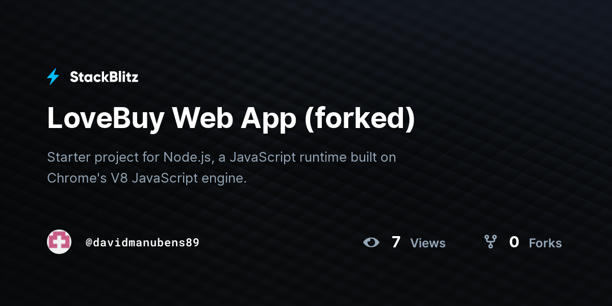 LoveBuy Web App (forked) - StackBlitz
