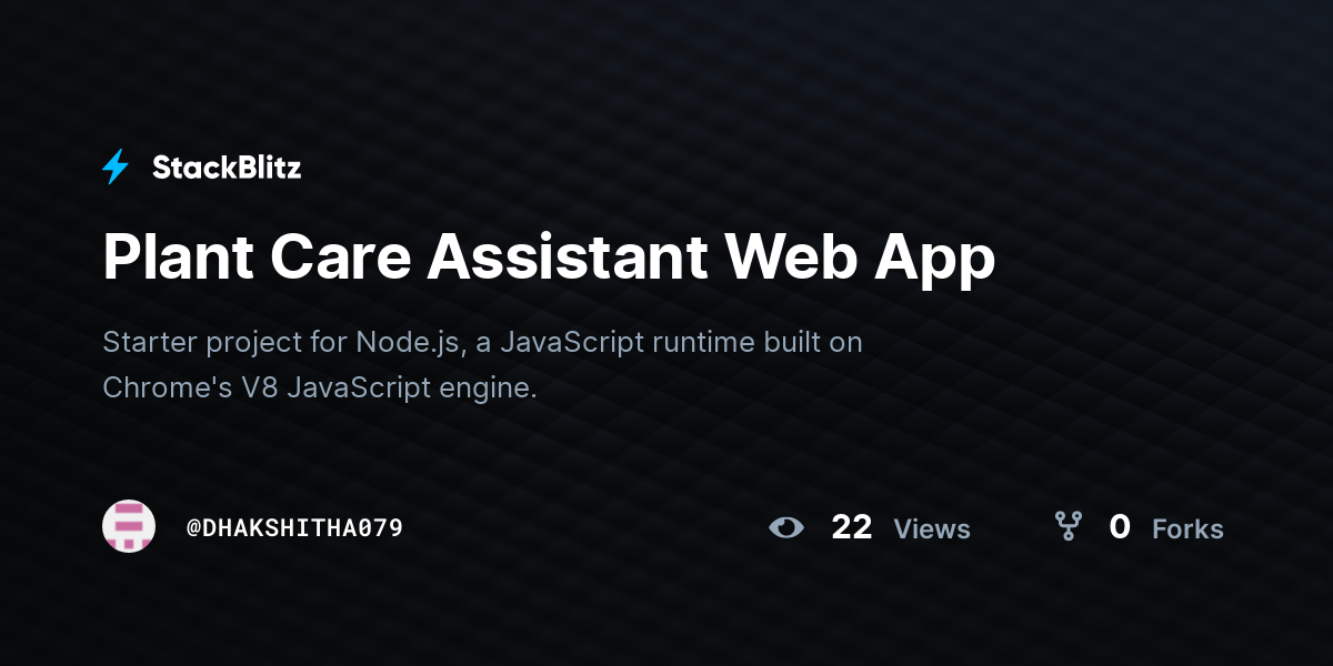 Plant Care Assistant Web App - StackBlitz