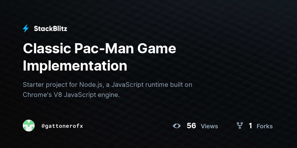 Classic Pac-Man Game Implementation - StackBlitz