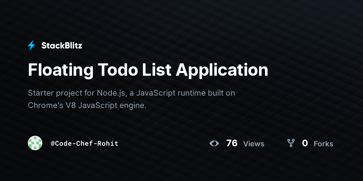 Floating Todo List Application - StackBlitz