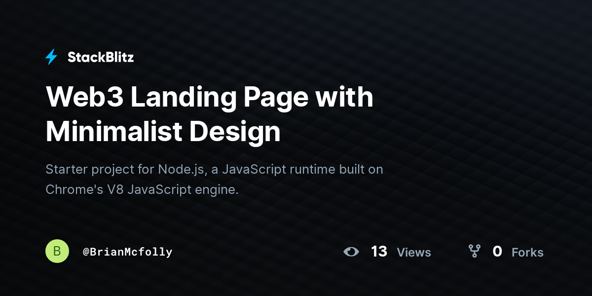 Web3 Landing Page with Minimalist Design - StackBlitz