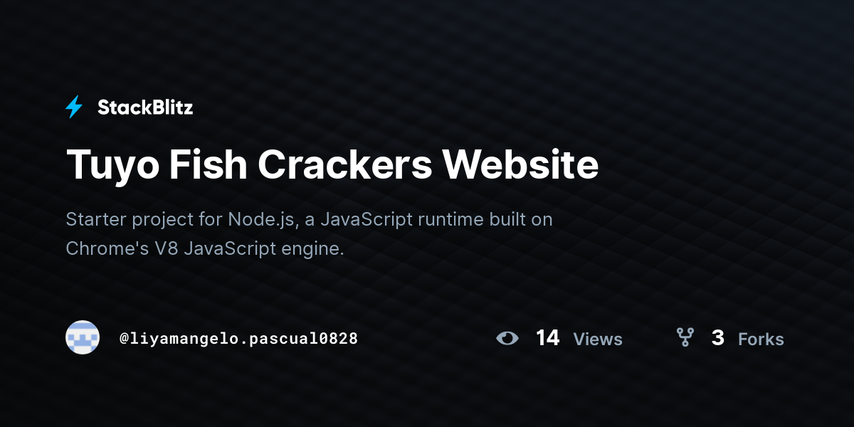 Tuyo Fish Crackers Website - StackBlitz