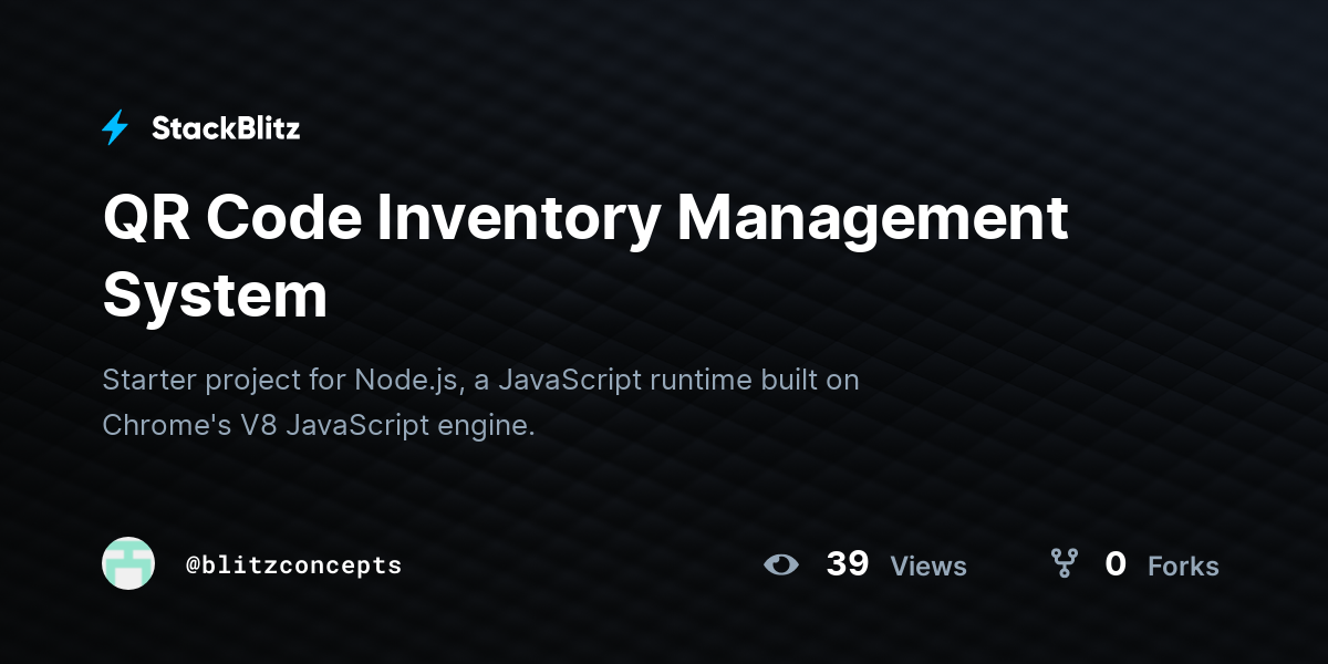 QR Code Inventory Management System - StackBlitz