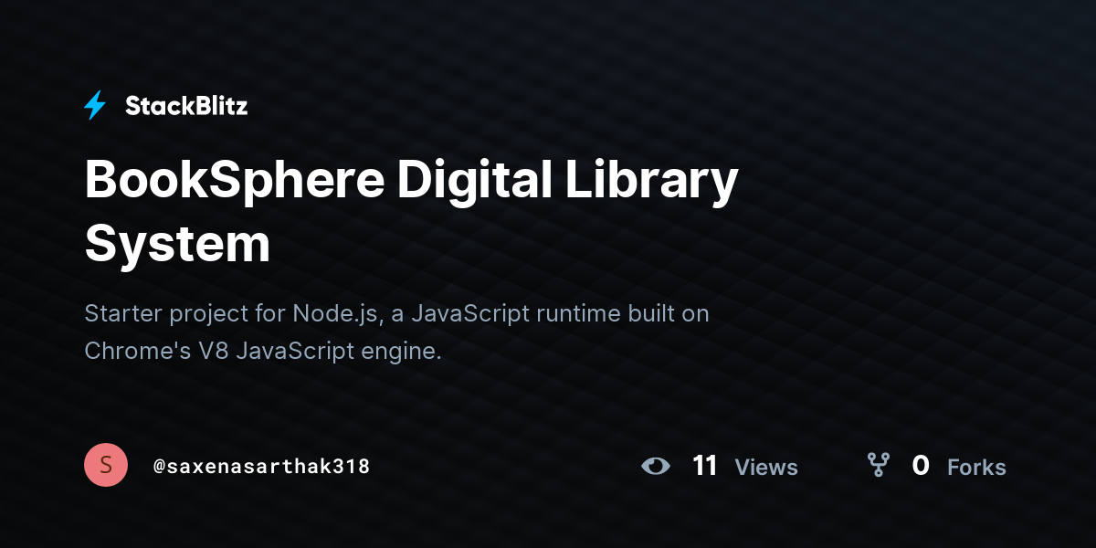 BookSphere Digital Library System - StackBlitz