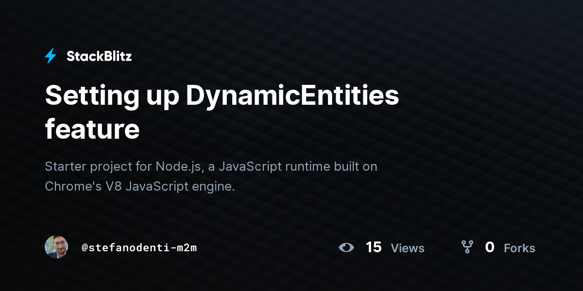 Setting up DynamicEntities feature - StackBlitz