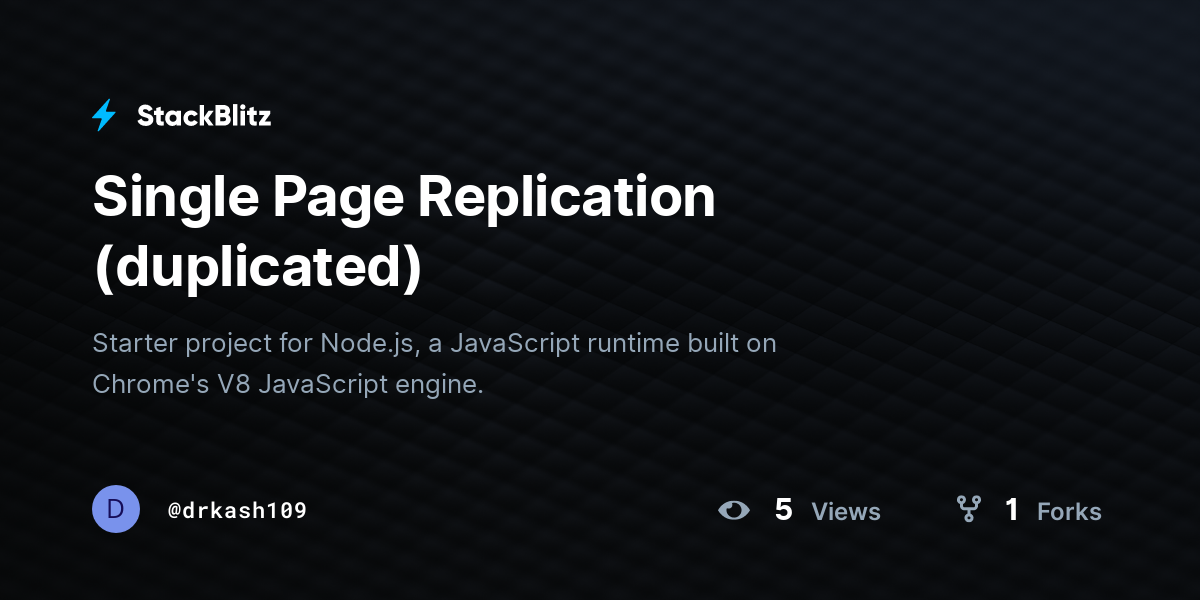 Single Page Replication (duplicated) - StackBlitz