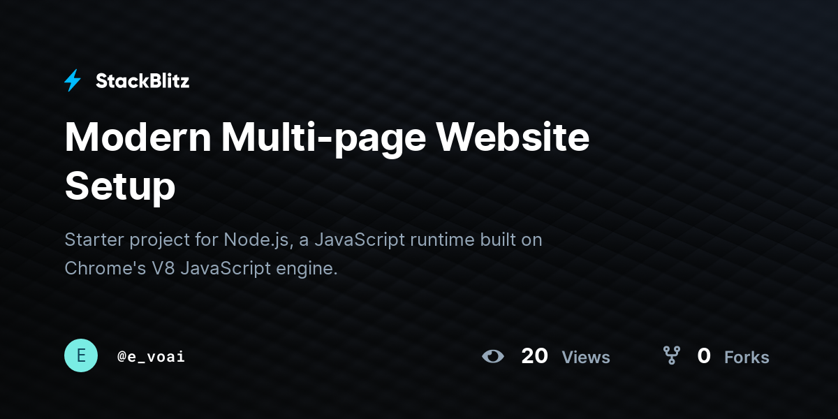 Modern Multi-page Website Setup - StackBlitz